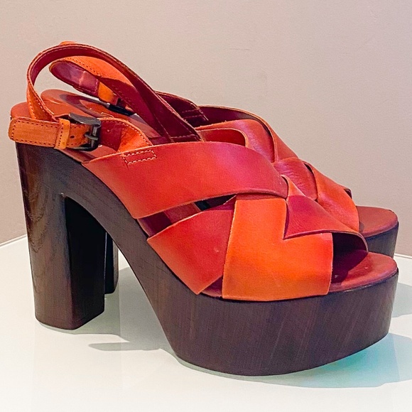 Aldo | Shoes | Aldo Leather Wooden Platform Heel Sandal | Poshmark